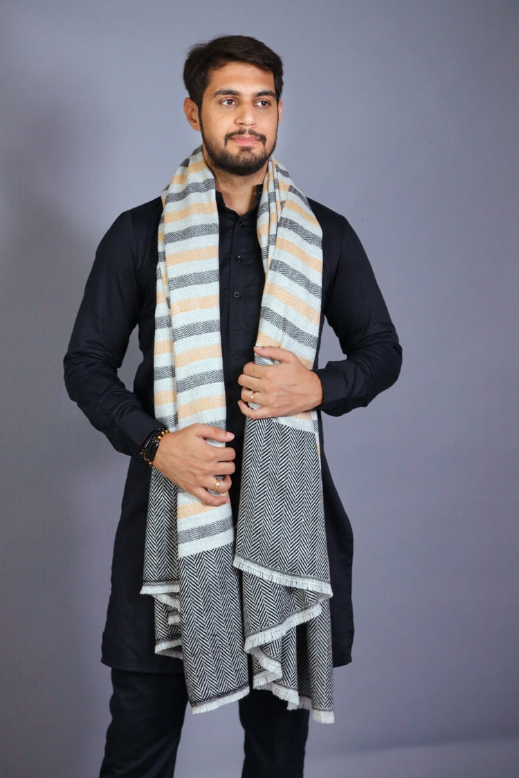 Super Soft Stripe Palla Stole For Men – The Shawl Studio