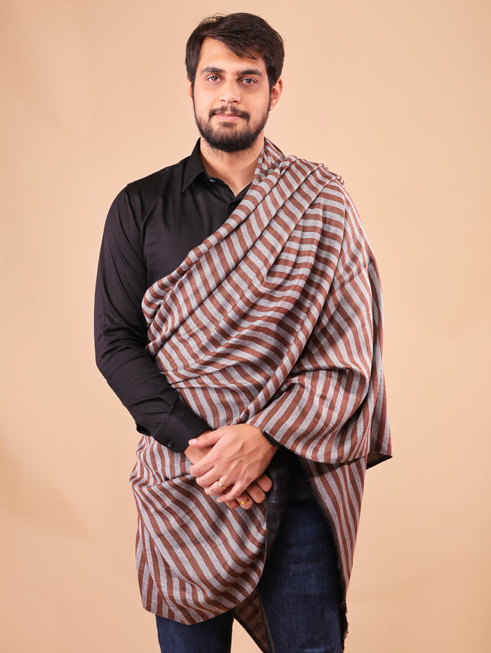 Fine Wool Reversible Stripe Shawl For Men – The Shawl Studio